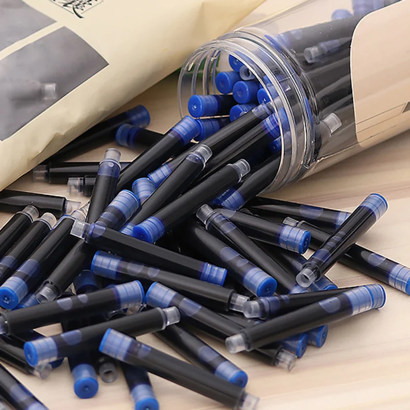 50pcs-Universal-Black-Blue-Fountain-Pen-Ink-Large-Capacity-Practise ...