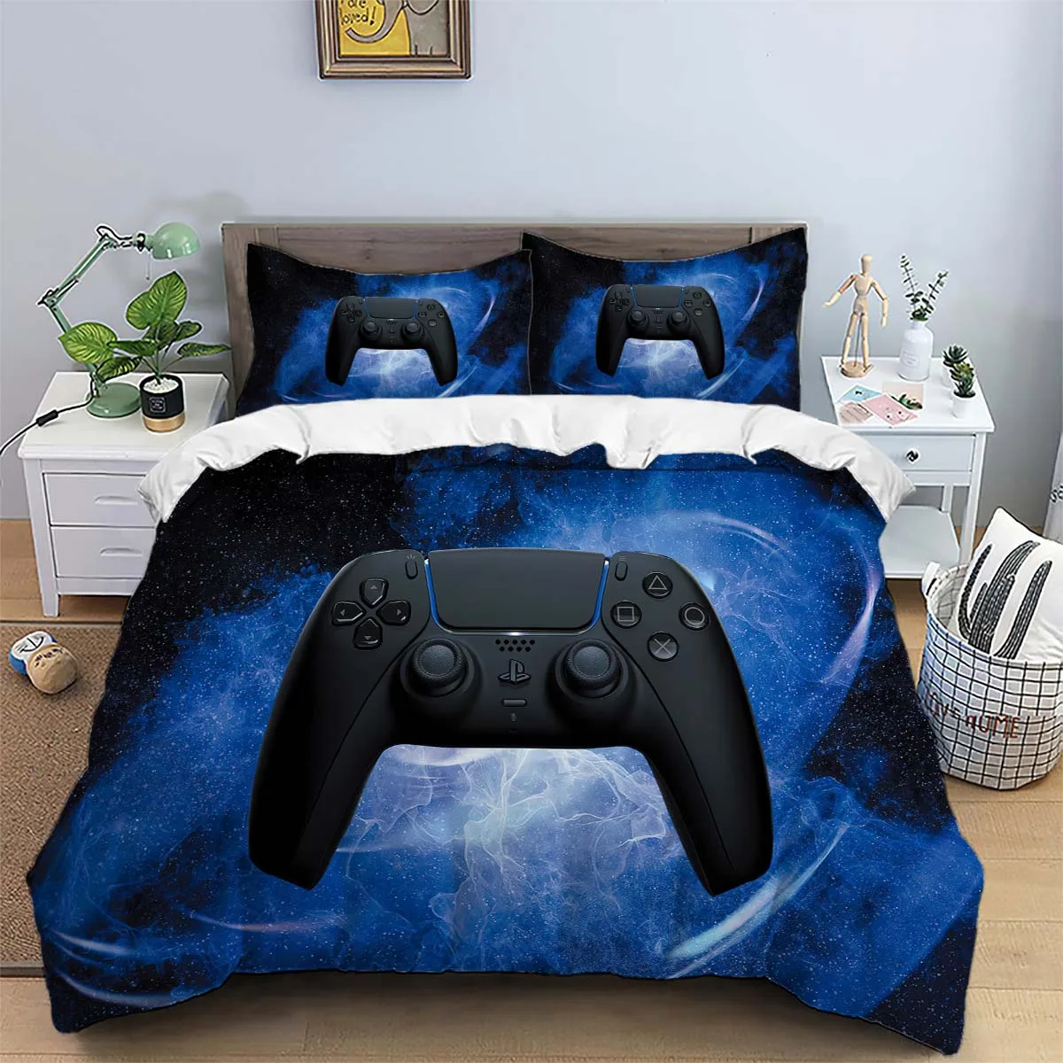 3-piece-matte-polyester-fabric-bedding-set-gentle-skin-friendly-warm ...