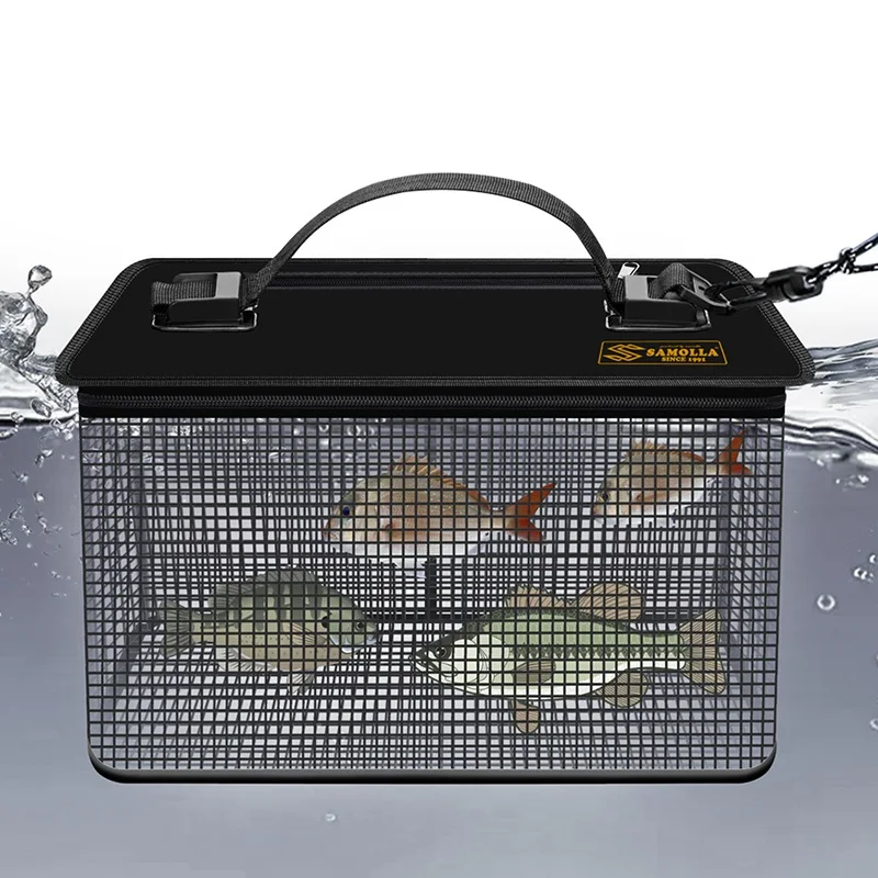 Folding Fishing Cage Net Floating Water Trout Pike Crap Shrimp Basket ...