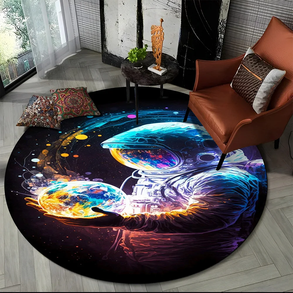 3D-Astronaut-Space-Cartoon-Round-Carpet-Rug-for-Living-Room-Bedroom ...