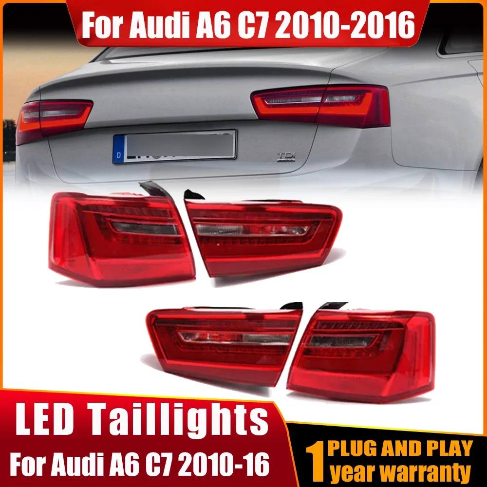 For-Audi-A6-C7-2010-2016-LED-Rear-Tail-Light-Car-Brake-Lamp-Warning ...