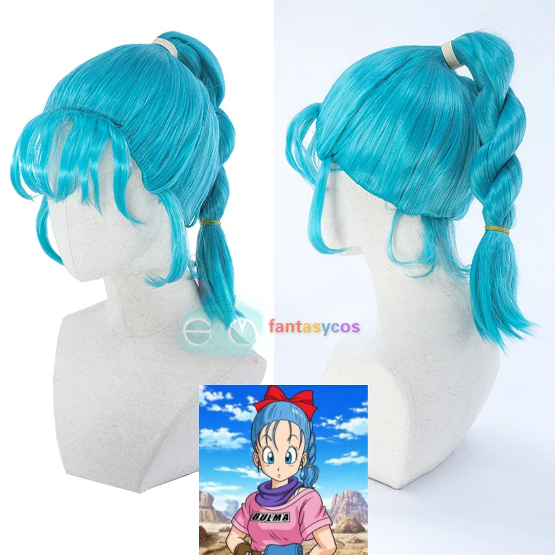Bulma-Wig-Buruma-Cosplay-Wig-Blue-Braided-Wigs-Ponytail-Pigtails-Heat ...