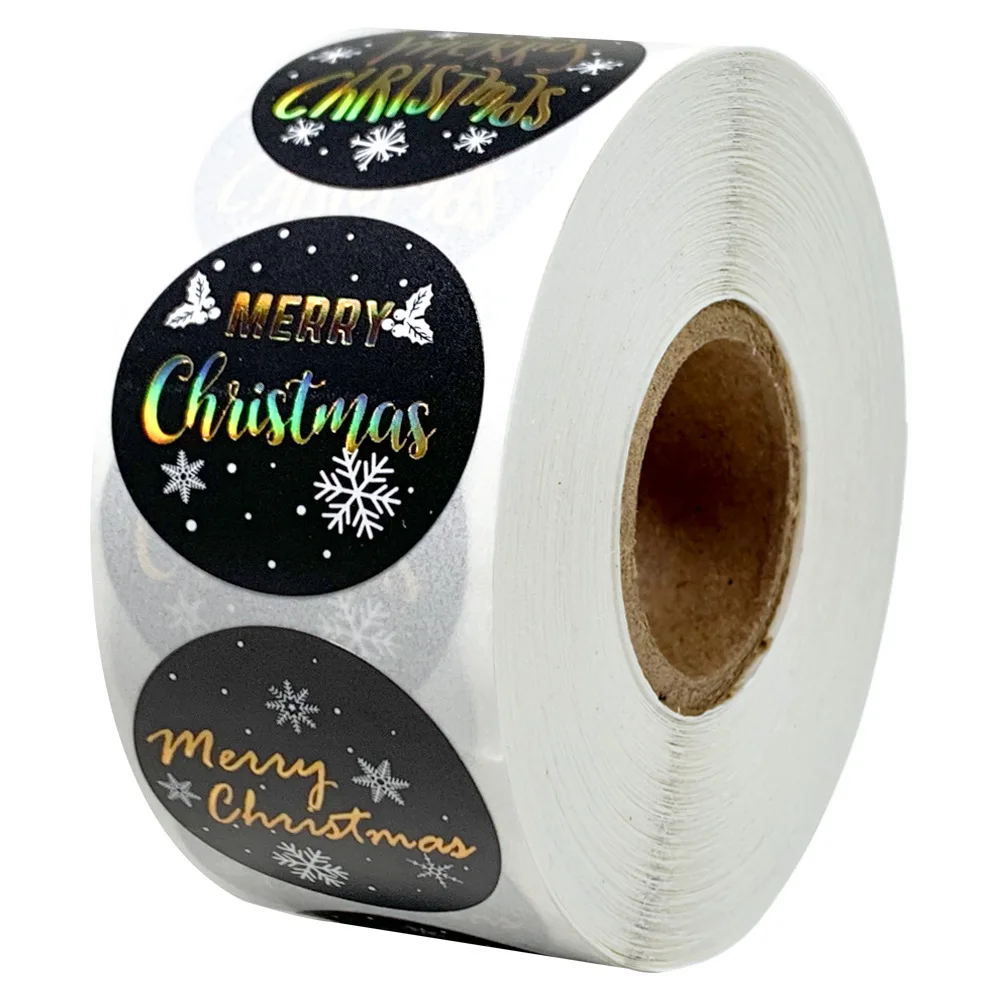 100-500Pcs-Merry-Christmas-Stickers-Seal-Labels-Gold-Silver-1-Inch ...