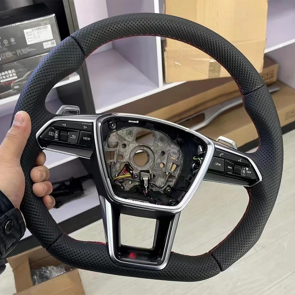 Leather-heated-steering-wheel-for-Audi-A6-A7-C8-2019-2022-upgraded-S6 ...