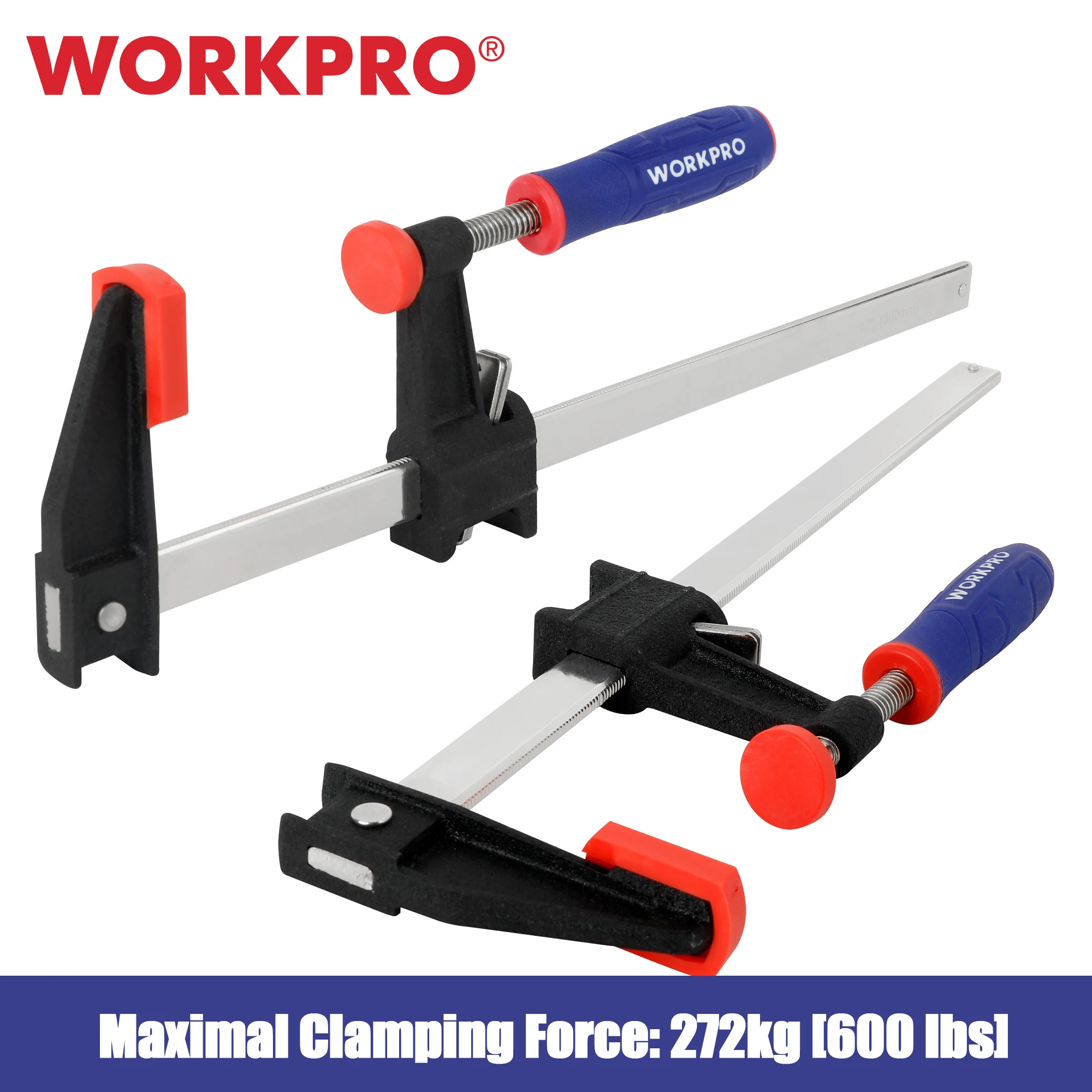 WORKPRO 2PC 6"/150mm&12"/300mm Quick Release F Clamps Heavy Duty Bar ...