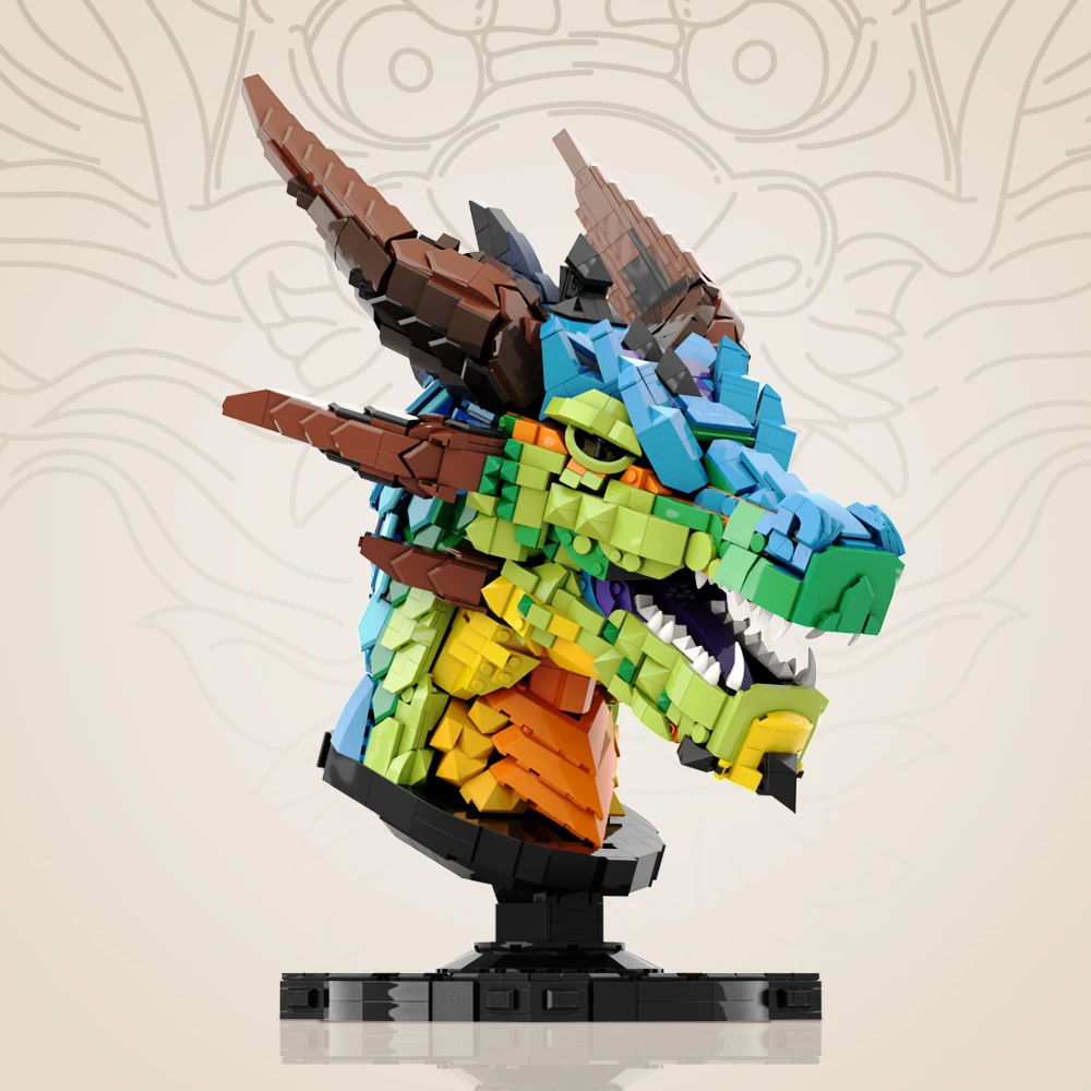 Moc-The-Colorful-Chinese-Dragon-Head-Building-Blocks-Ideal-Model-Zodiac ...