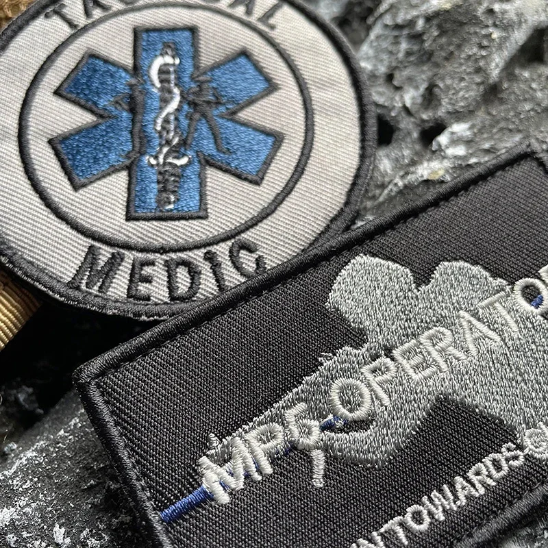 MEDIC TACTICAL Medical Hook&loop Patches Military MP5 Operator Morale ...