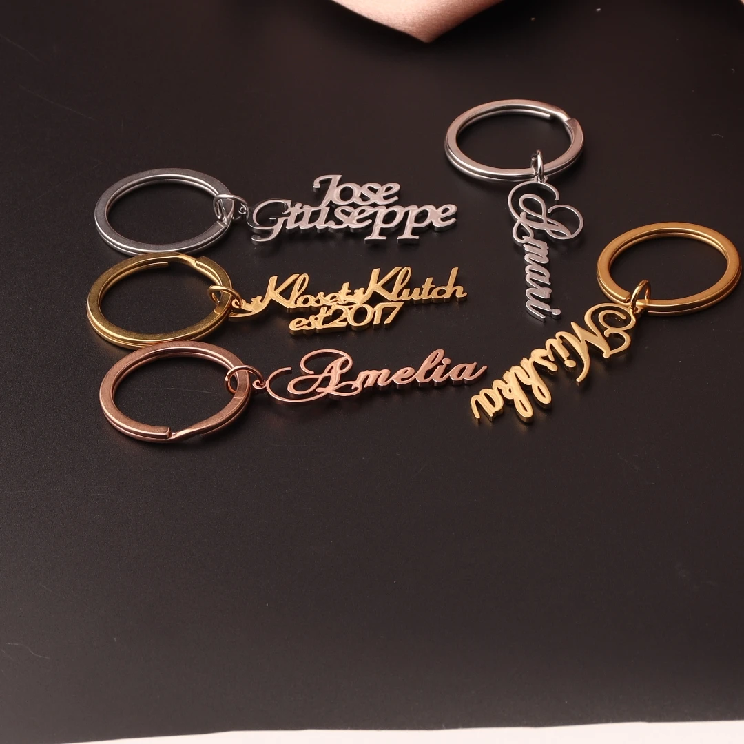 Customized-Personalized-Name-Pendant-Keychain-Custom-lovers-Name-Text ...