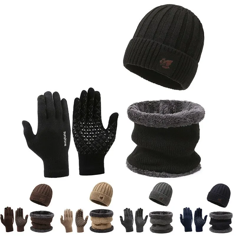 Autumn-And-Winter-Warm-Knit-Hat-Men-s-Fashion-Plush-Neck-Guard-Two ...