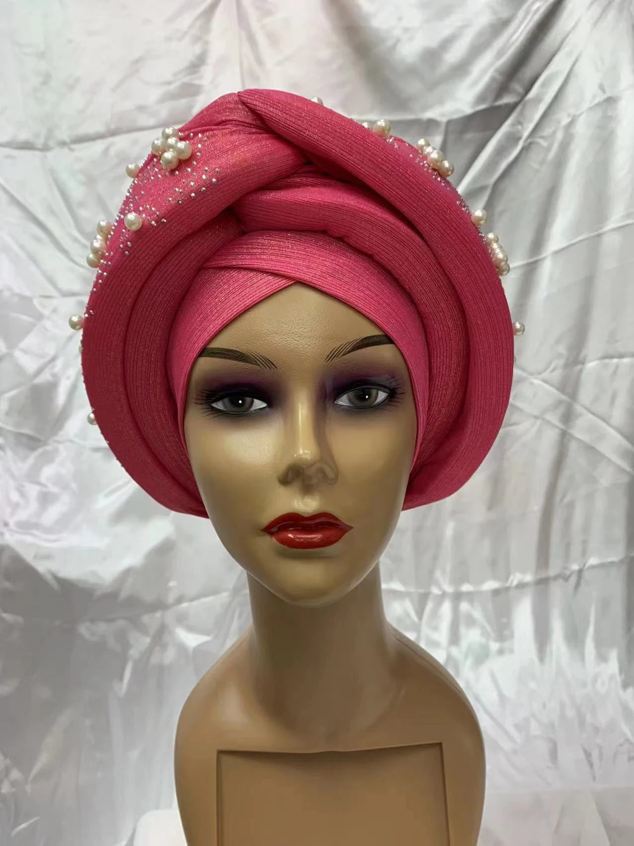 New African Turban Cap with Beads Nigerian Wedding Gele African for ...