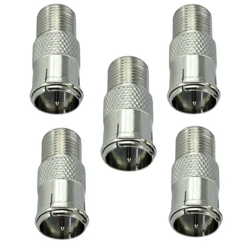 5PCS-F-Female-Jack-to-F-Male-Quick-Push-On-Plug-Adapter-CATV-RF ...