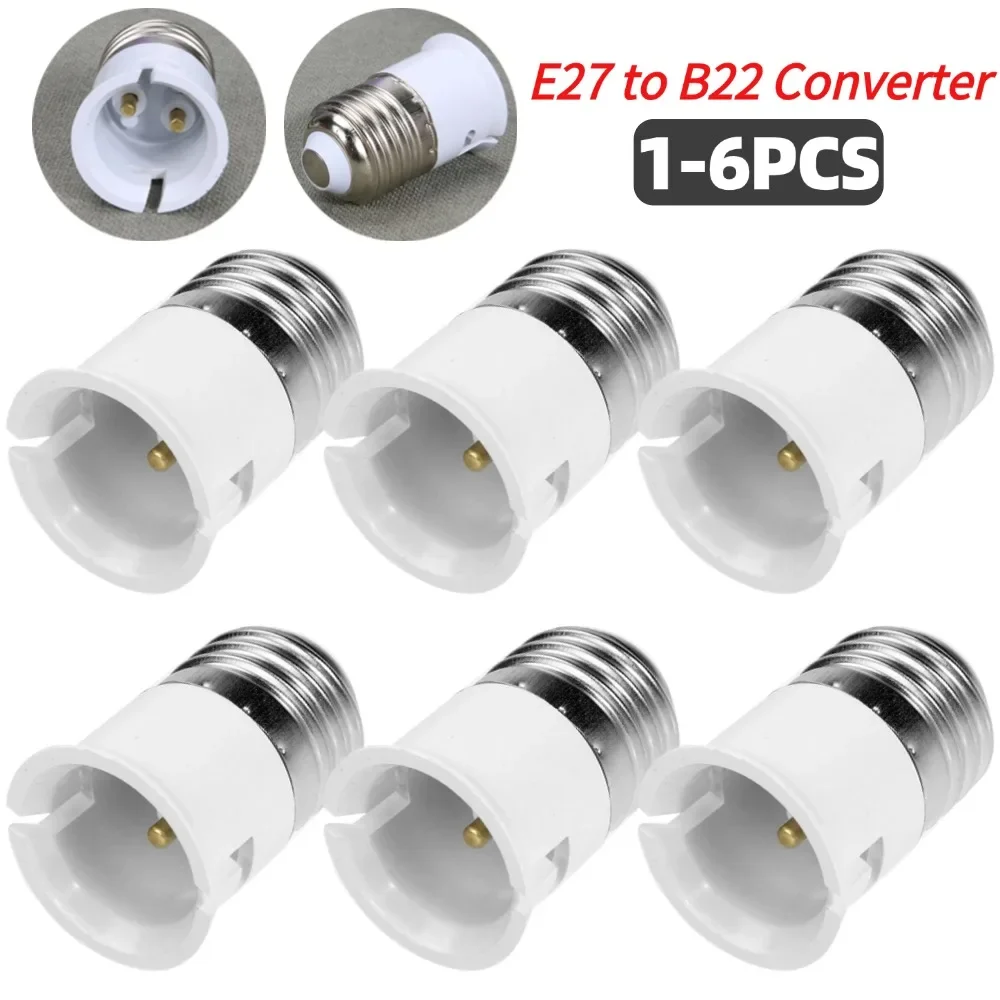 1-6PCS E27 to B22 Lamp Converter 130 Degrees Temperature Resistance ...