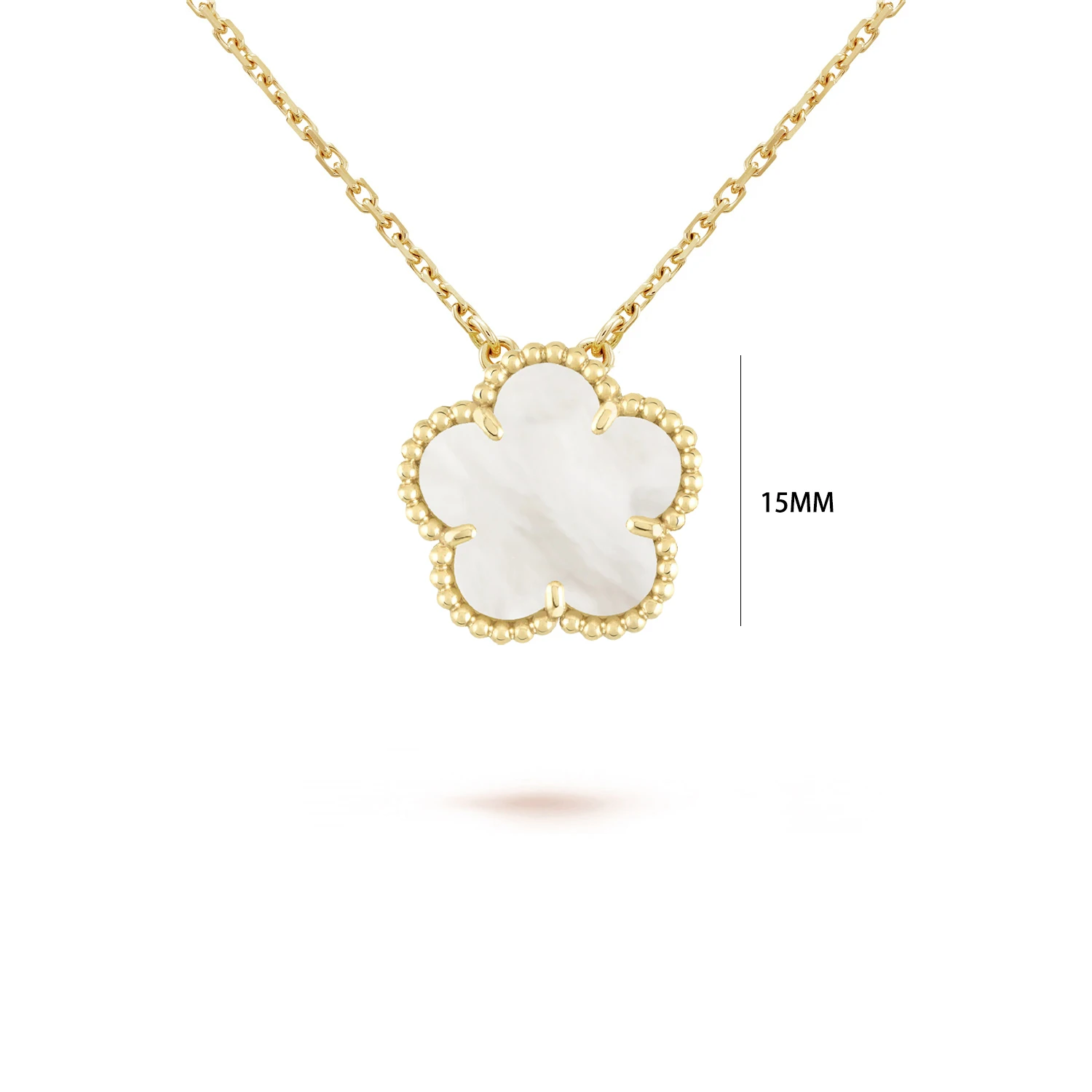7 colors classic simple five-leaf flower pendant necklace natural ...