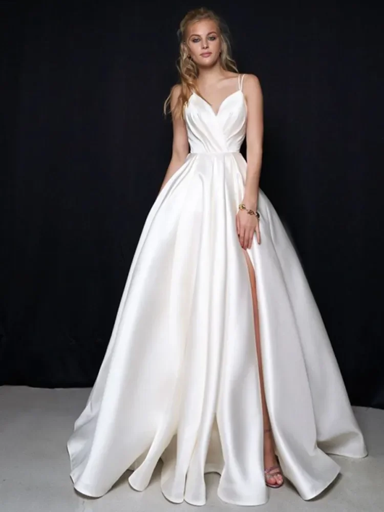 Fashion-classic-A-line-wedding-dress-2024V-neckline-Italian-straps-sexy ...