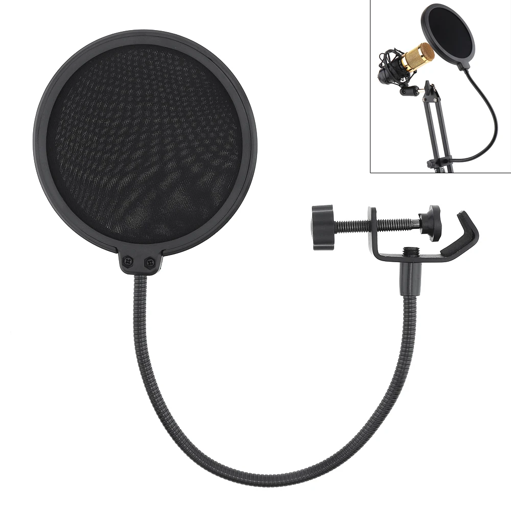 Double-Layer-Studio-Microphone-Flexible-WindScreen-Mask-Mic-Pop-Filter ...