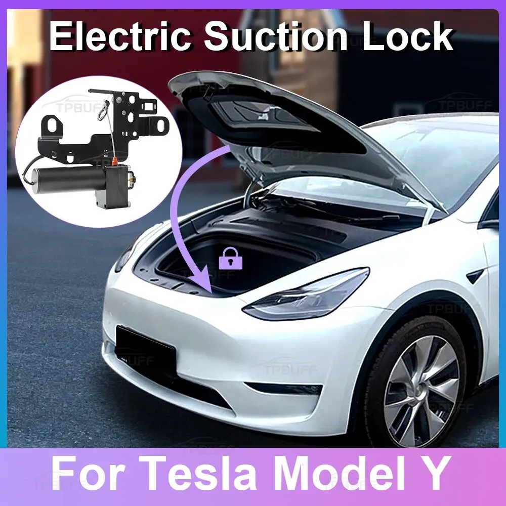 For-Tesla-Model-Y-Car-Frunk-Soft-Closing-Lock-Front-Trunk-Auto-Close ...