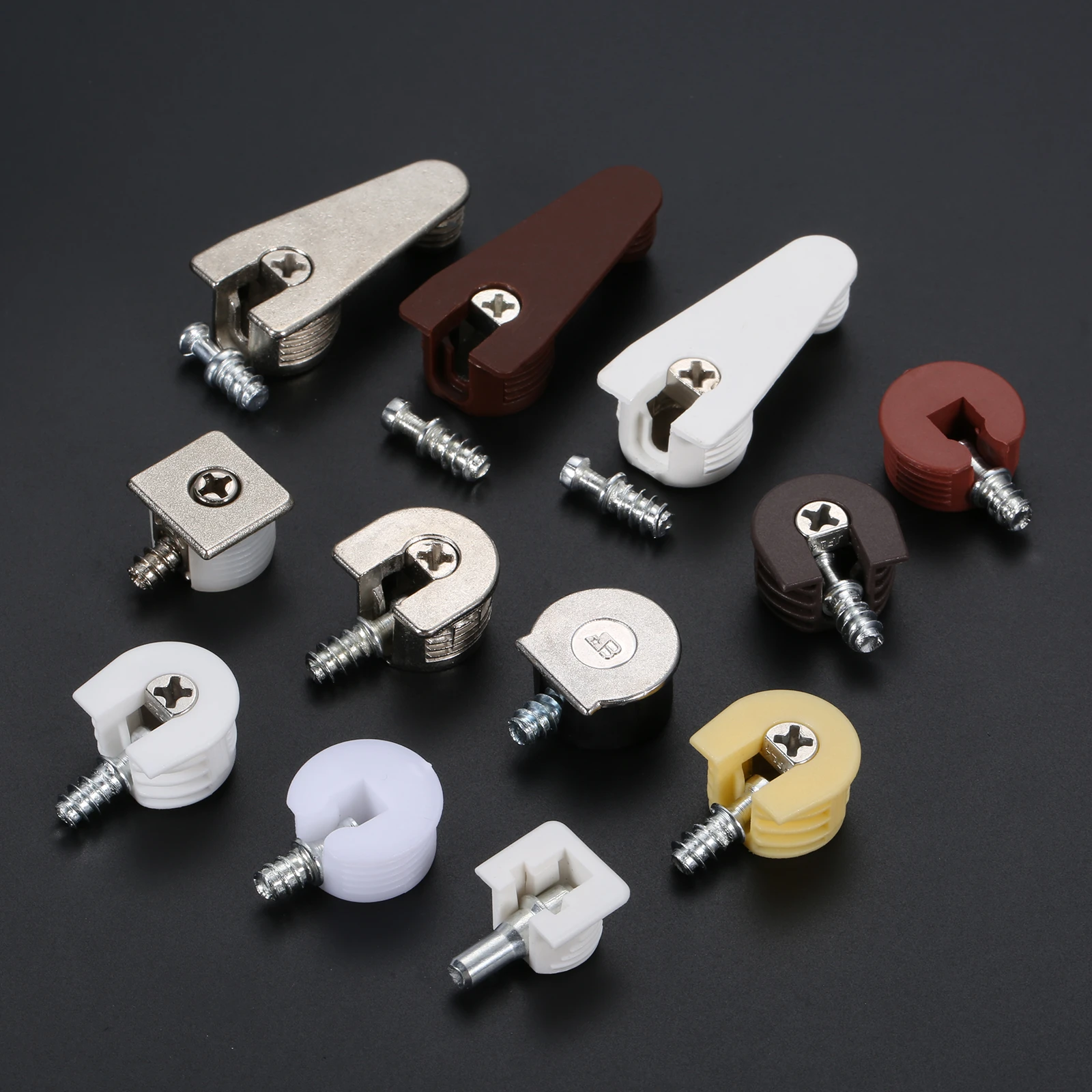 10pcs Shelf Brackets w/screw 3 in 1 Furniture Layer Cabinet Board ...