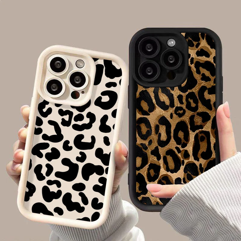 Chic Black Leopard Print Retro Phone Case – Soft TPU Back Cover for ...