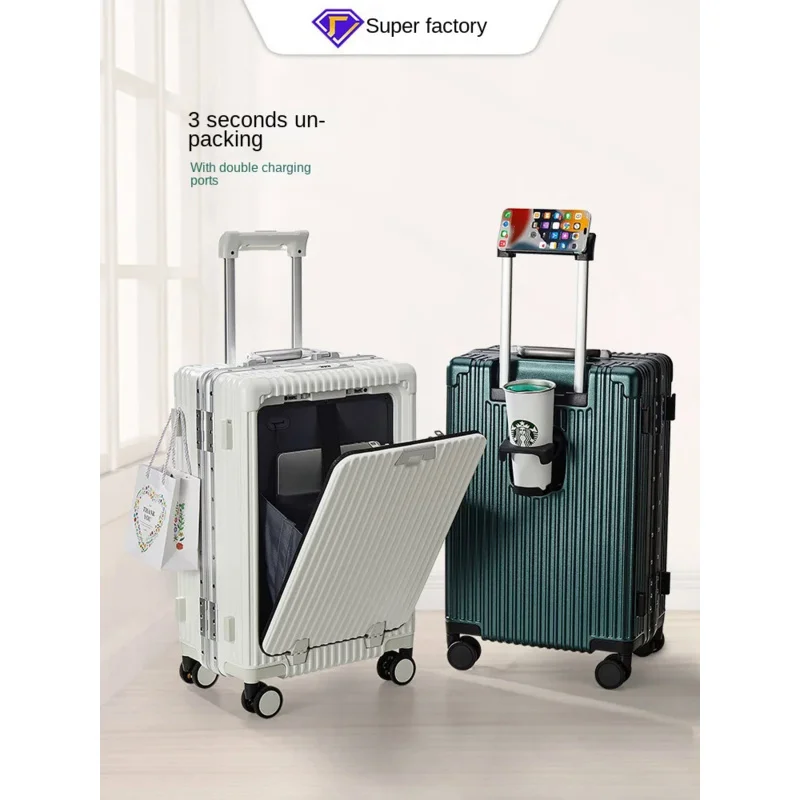 PC-Aluminum-frame-luggage-20-inch-boarding-multi-function-front-button ...