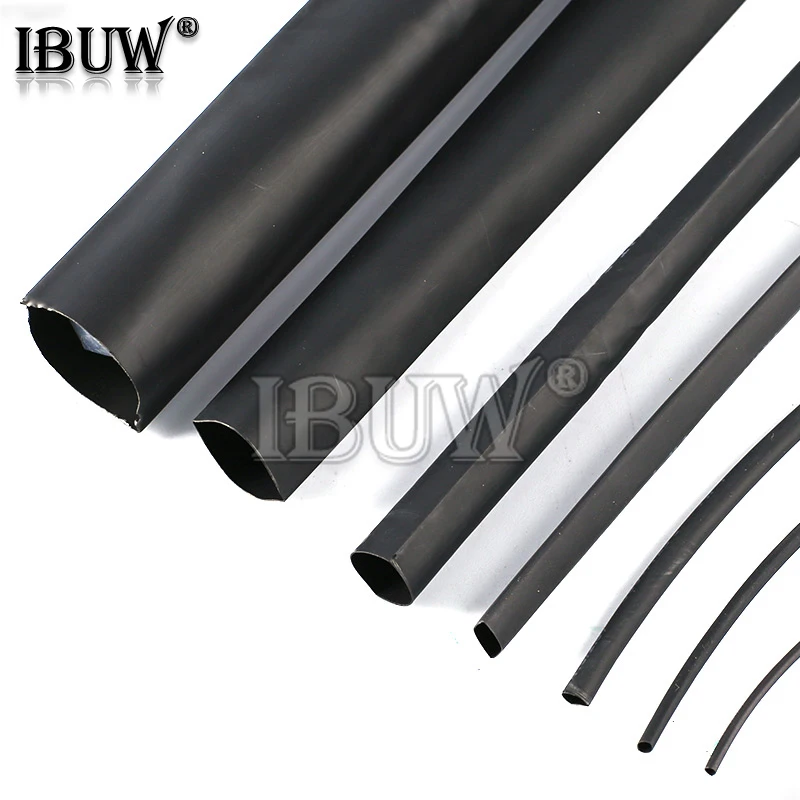 5Meters/LOT Heat shrinkable tube 1mm 1.5mm 2mm 3mm 4mm 5mm 6mm Black ...