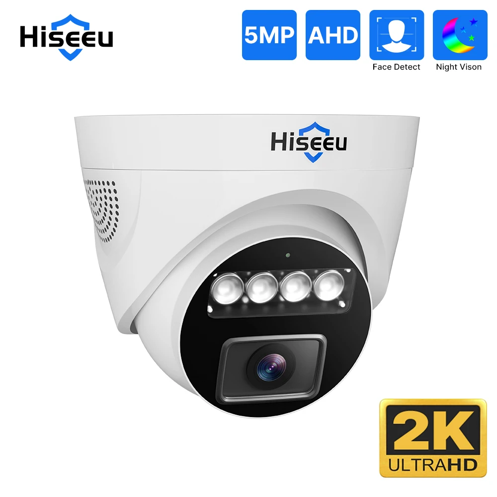 Hiseeu 5MP AHD CCTV Dome Camera Night Vision Indoor Security Analog ...