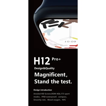 H12 Pro Plus AMOLED Smart Watch Men Women 4GB ROM 45mm NFC Compass ...