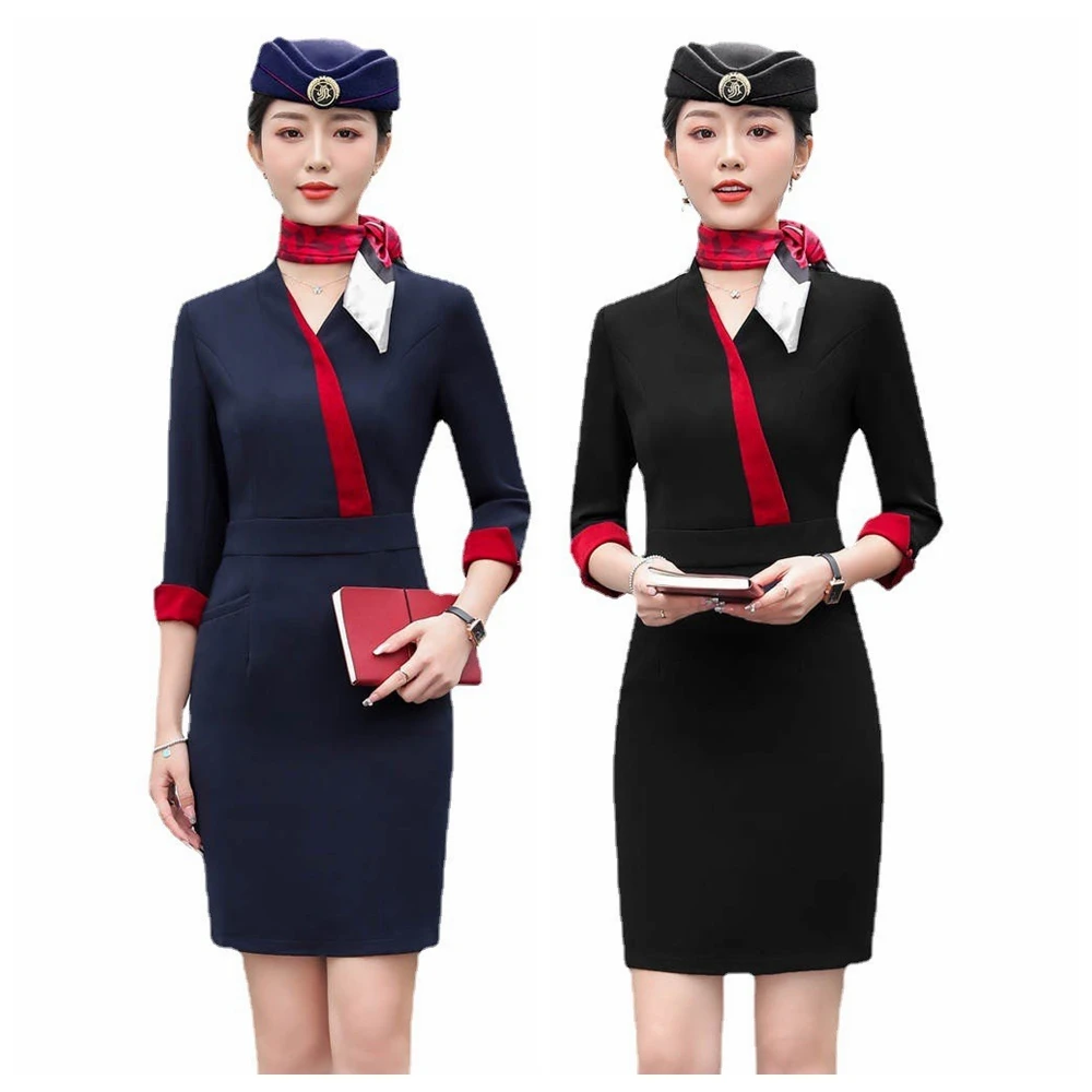 Quality-Occupation-Dress-Lady-Summer-Short-Sleeve-Work-Uniform-Airport ...