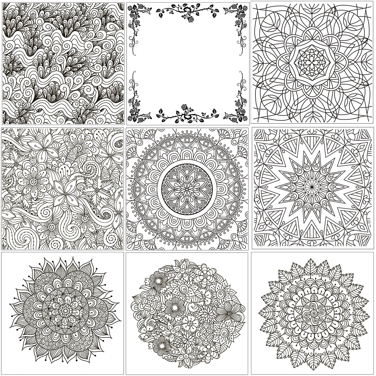 Mandala|Flowers and Plants Patter Clear Stamps For DIY Scrapbooking ...