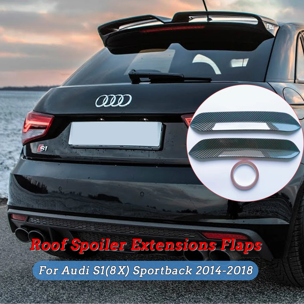2 Stuks Abs Gloss Black Dakspoiler Cap Extensions Flappen Voor Audi S1 ...