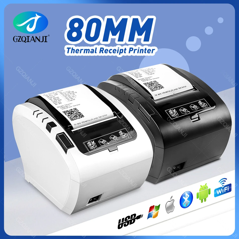 GZ8002-80mm-Thermal-Receipt-Printer-Automatic-cutter-Restaurant-Kitchen ...