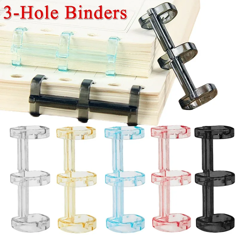 3 Ring Plastic Loose Leaf Binder Rings Crystal Binding Spines Snap ...