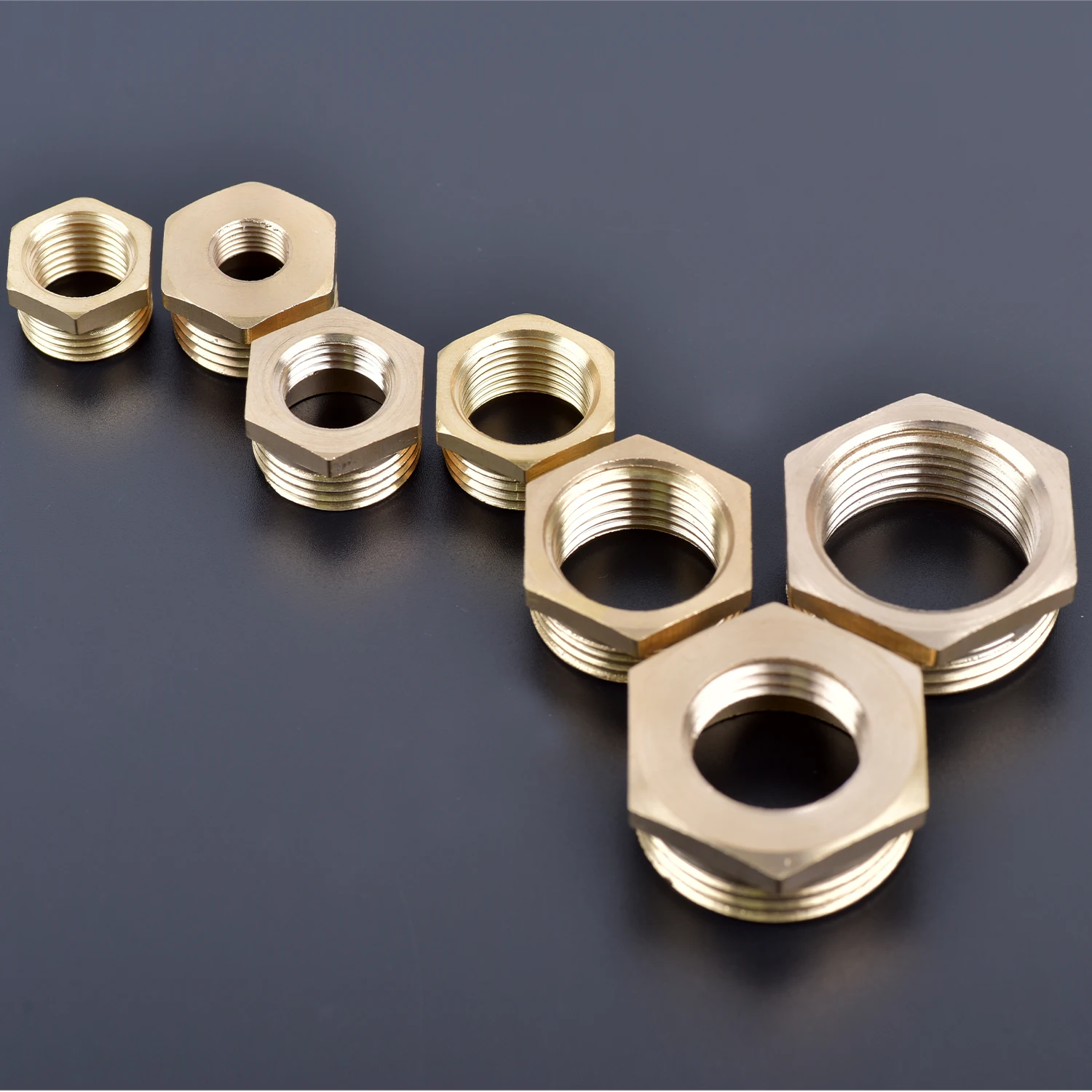 Brass Hex Bushing Reducer Pipe Fitting Male to Female Threaded Reducing ...