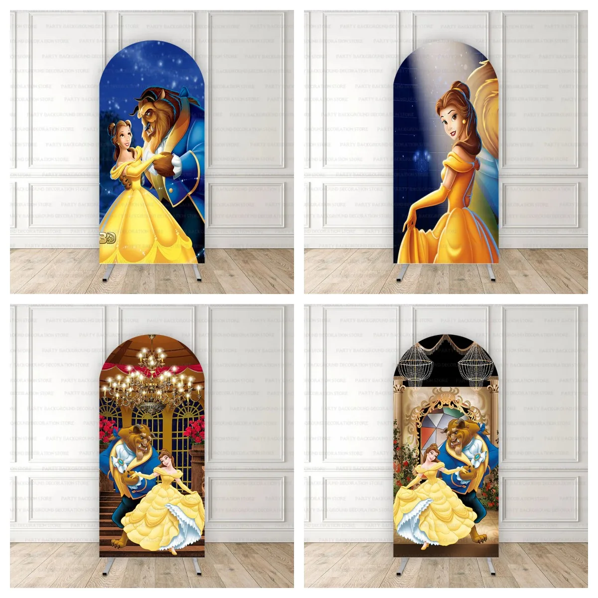 Disney Princess Belle Beauty and the Beast Arch Baby Shower Backdrop ...