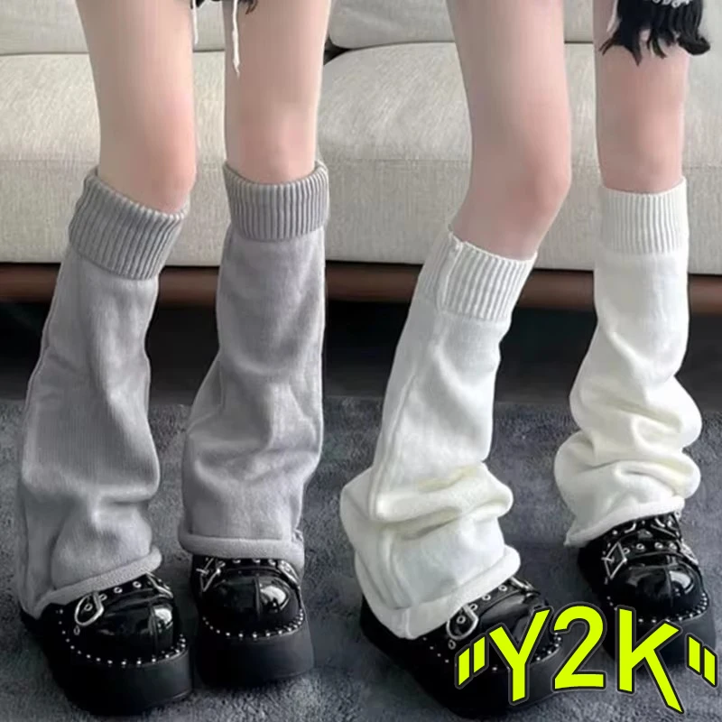 Lolita-Y2K-Socks-Cute-Flared-Knitted-Long-Warmers-Foot-Cover-White-Arm ...