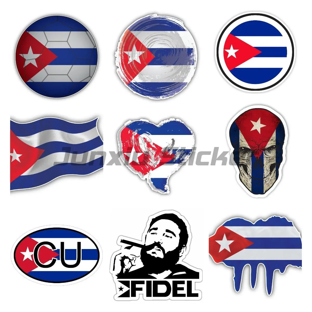 Cuba National Flag Decal Reflective Car Sticker Waterproof 3d Auto Moto ...