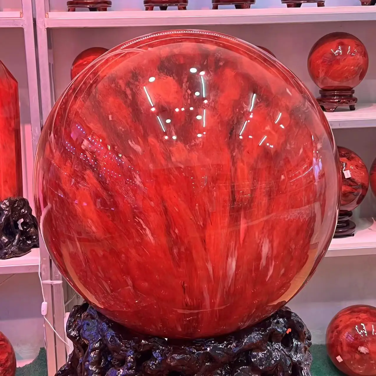 4-13CM-Smelting-Stone-Quartz-Treat-Sphere-Healing-Red-Crystal-Balls-For ...