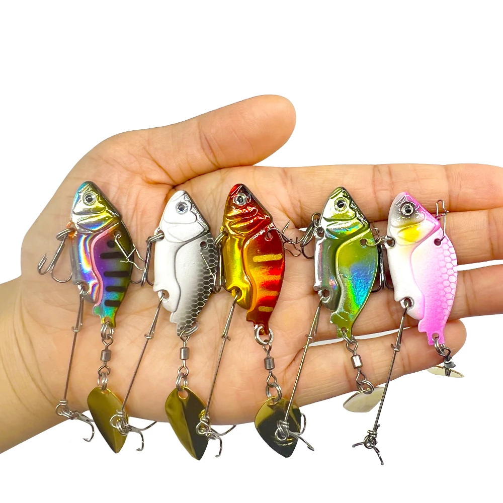 Fishing Lures Wobble Rotating Metal Vib Vibration Bait Winter Fishing ...