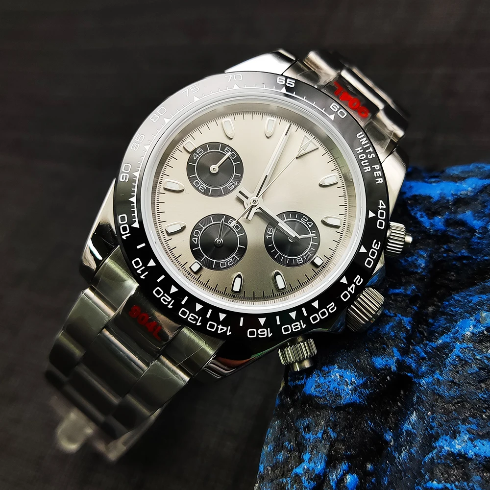 39MM-Gray-Six-pin-Men-s-Quartz-Watch-VK63-Movement-Sapphire-Luminous ...