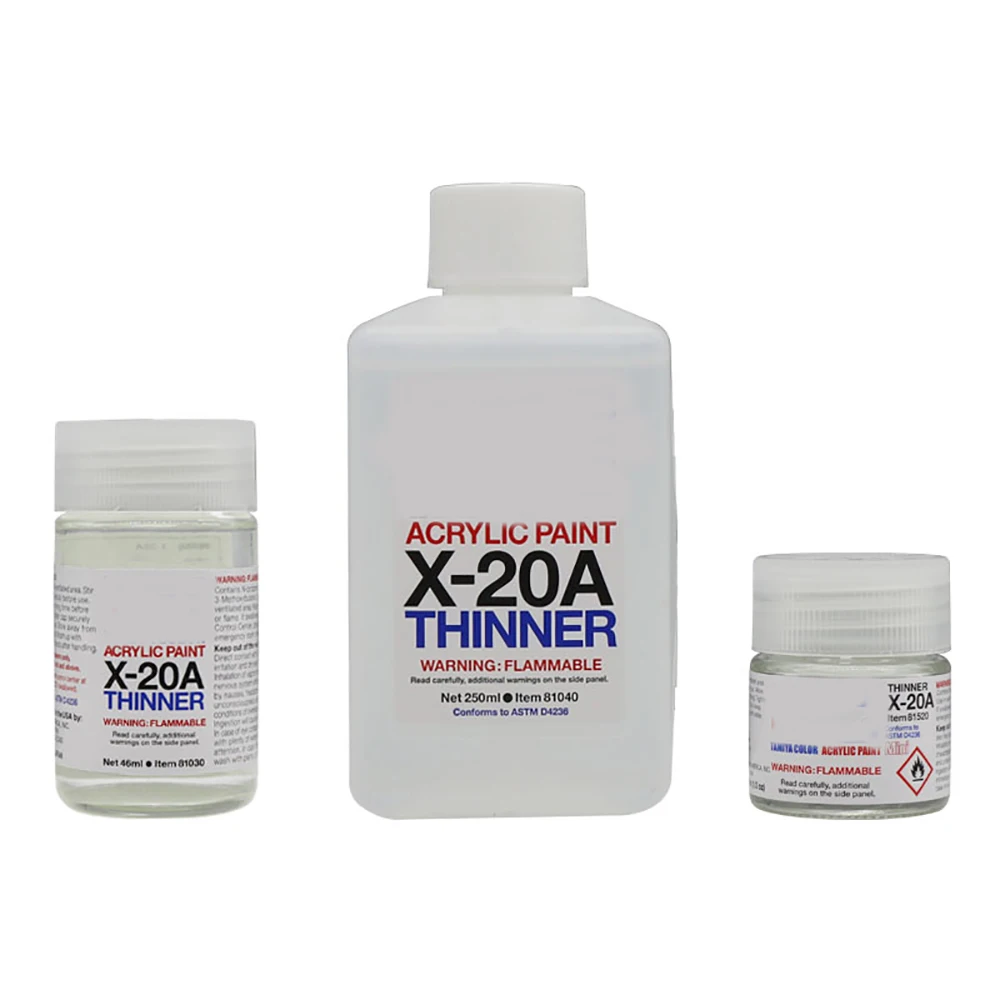X-20A Lacquer Acrylic Paint Thinner For Tamiya 250ML For Scale Military ...