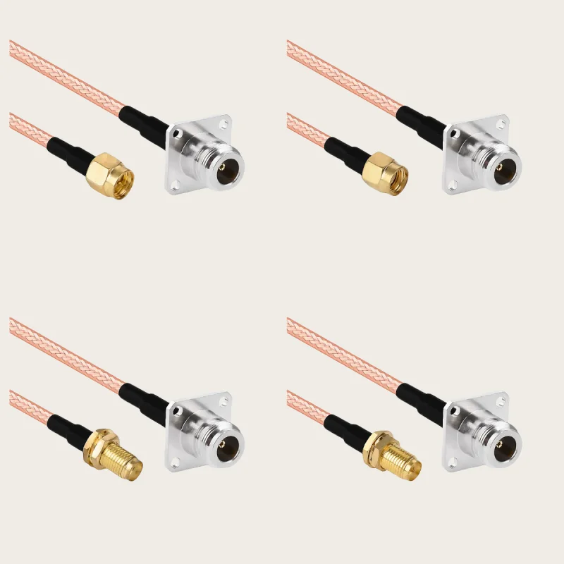RG142-Cable-N-4-hole-flange-to-SMA-Male-Female-Connector-RF-Pigtail ...