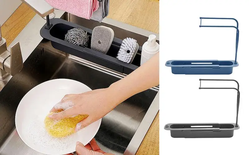 Kitchen-Rag-Racks-Expandable-Sink-Holder-for-Home-Waterproof-Dish-Rag ...