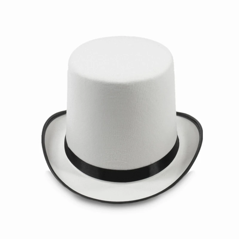 A2ES-White-Top-Hat-Bowler-Top-Hat-Magician-Top-Hat-Fancy-Dress-Costume ...