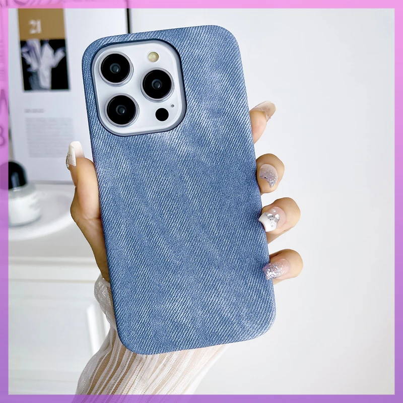 Ultra-thin-Non-slip-cotton-linen-fabric-denim-Texture-Phone-Cases-For ...