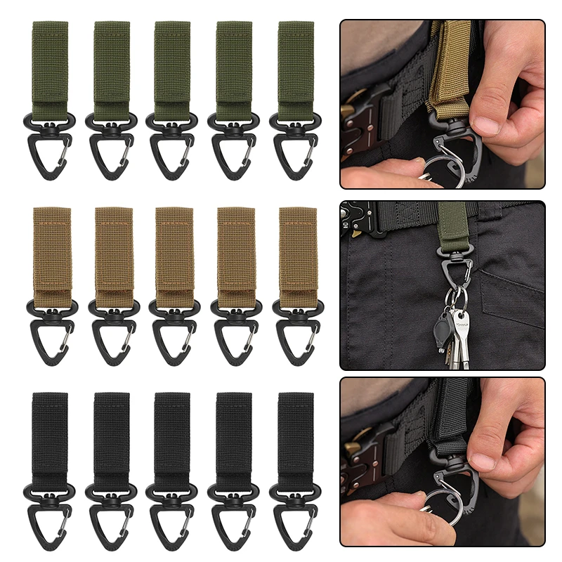 Outdoor Tactical Nylon Webbing Buckle Carabiner - 1/2/5pcs Tactical ...