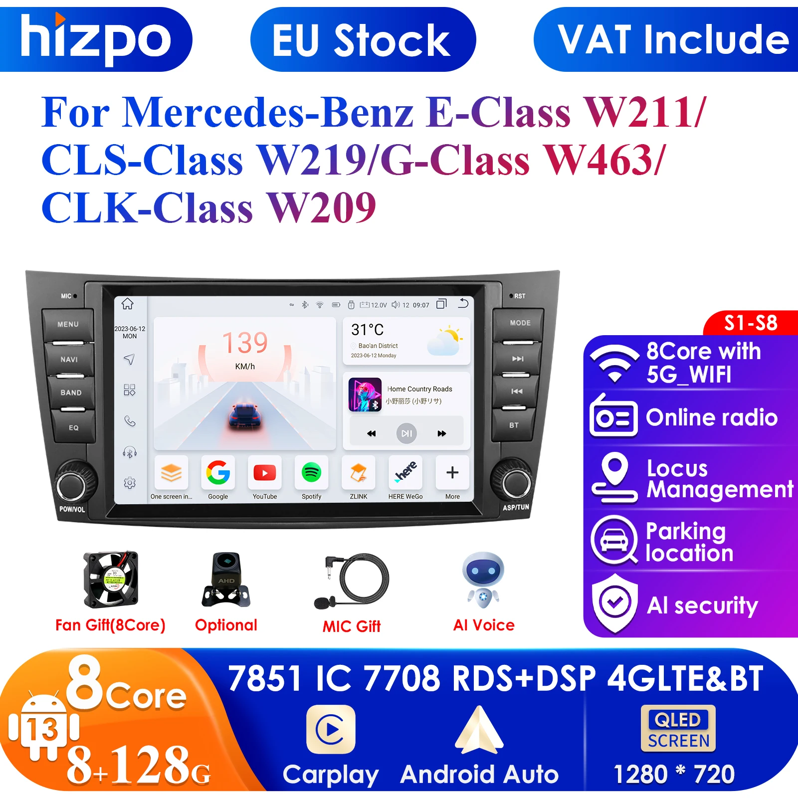 4G-LTE-Carplay-Android-Car-Radio-GPS-for-Mercedes-Benz-E-class-W211 ...