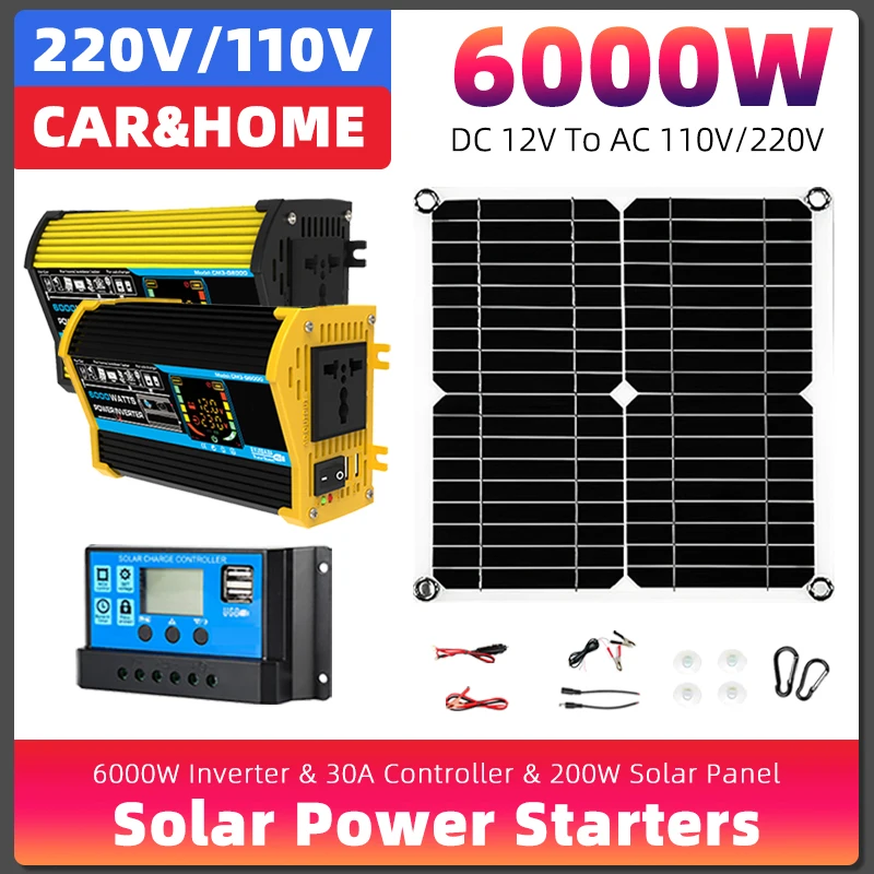 6000w-Solar-System-200w-Solar-Panel-Kit-With-Battery-And-Inverter-12v ...