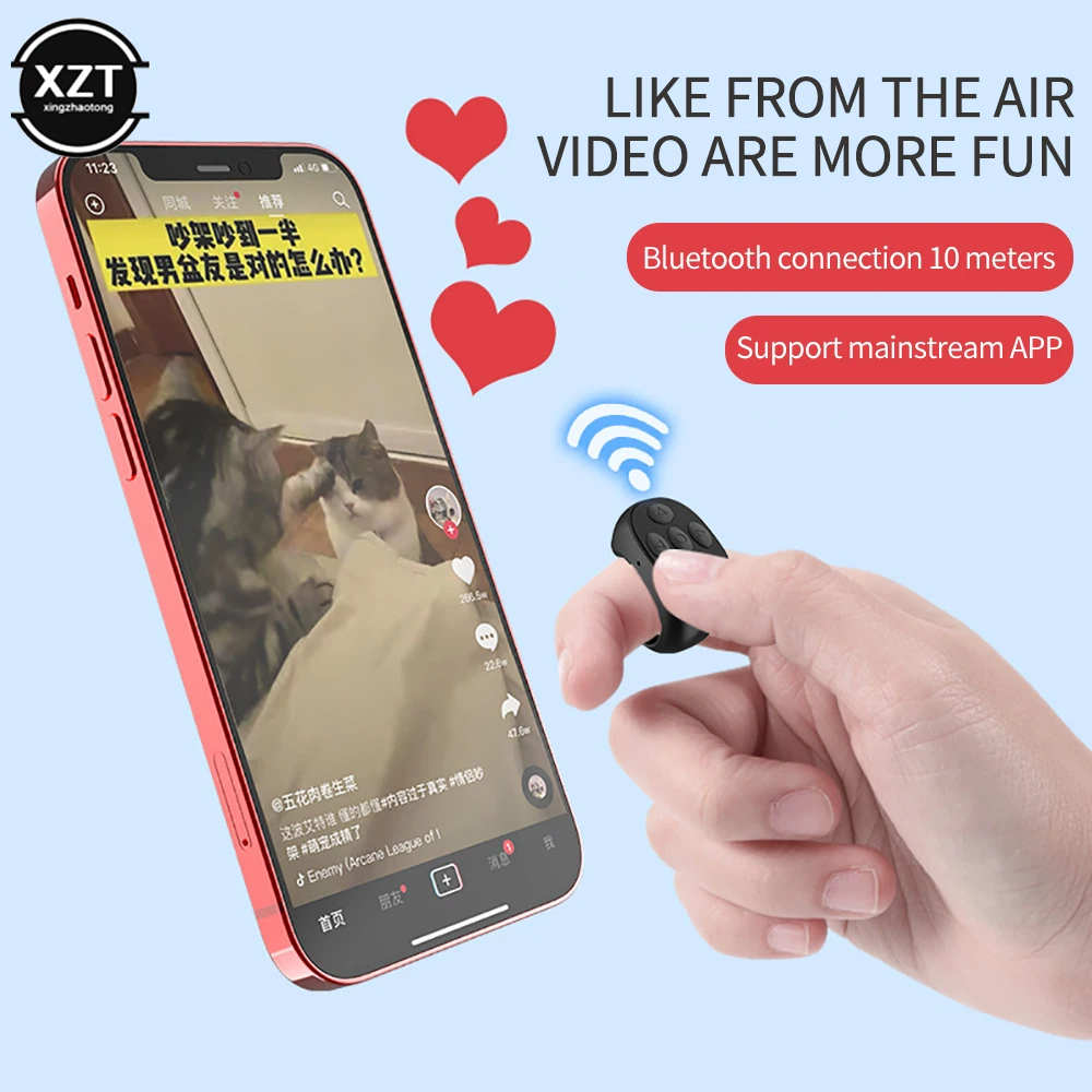 Wireless Bluetooth Mobile Phone Selfie Lazy Fingertip Remote Control ...