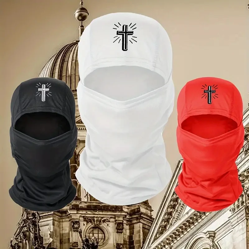 1pc Men's Cartoon Cross Print Balaclava Riding Mask Hat Ski Mask for ...