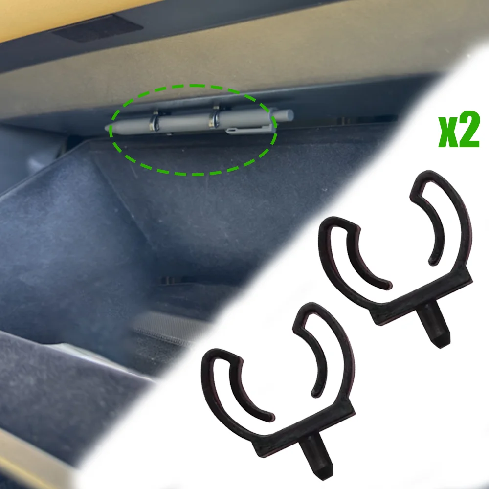 2x Car Black Glove Box Organizer Lock Pencil Tray Clips Rivets For VW ...