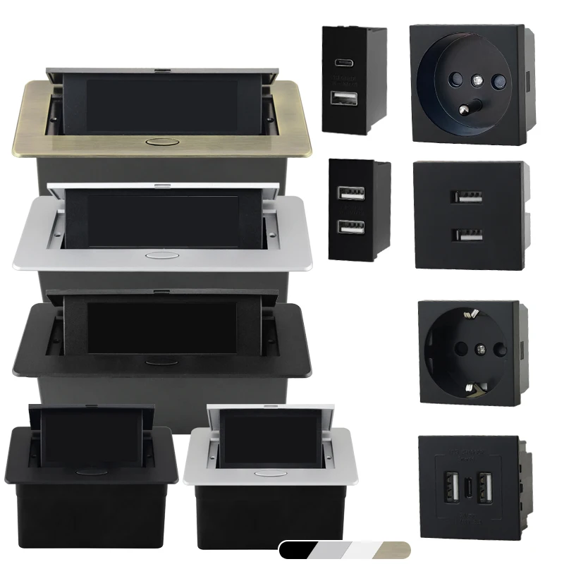 DIY desktop socket pop-up hidden desktop socket with multifunctional ...